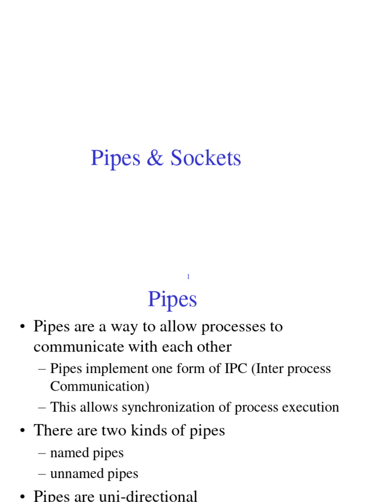 Ipc Pipe Socket Pdf Port Computer Networking Network Socket 