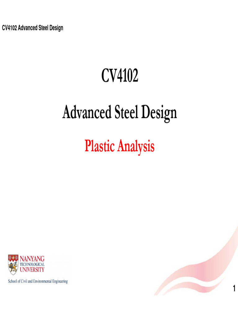 CV4102 Lecture 9 To 12 Plastic Analysis | PDF | Bending | Plasticity (Physics)