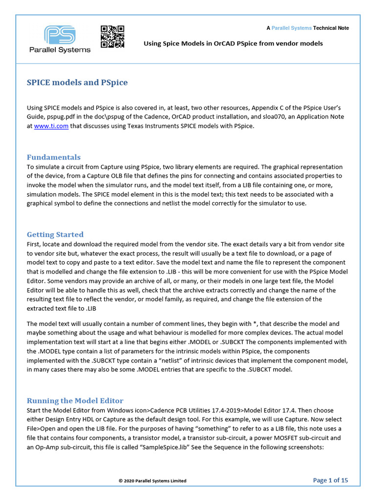 Using Spice Models in OrCAD PSpice From Vendor Models | Download Free ...
