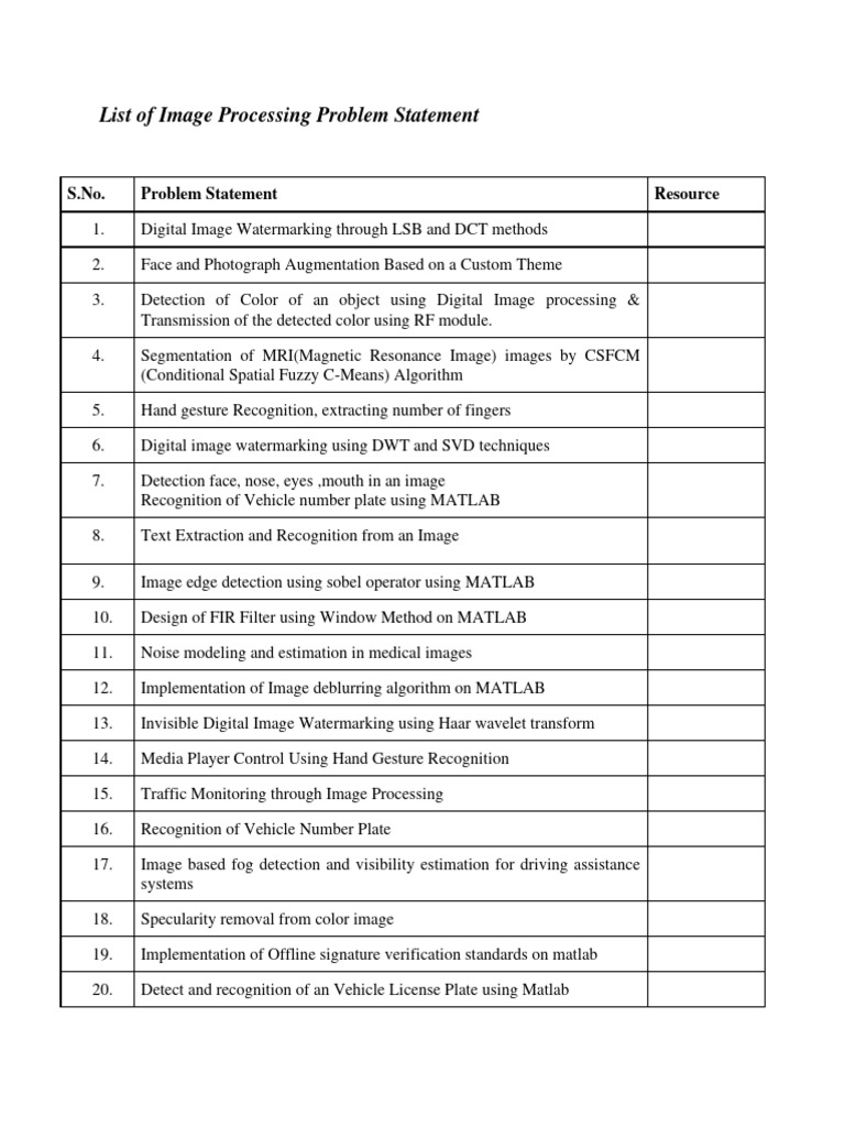 Problem On Image Processing | PDF | Filter (Signal Processing) | Image Segmentation