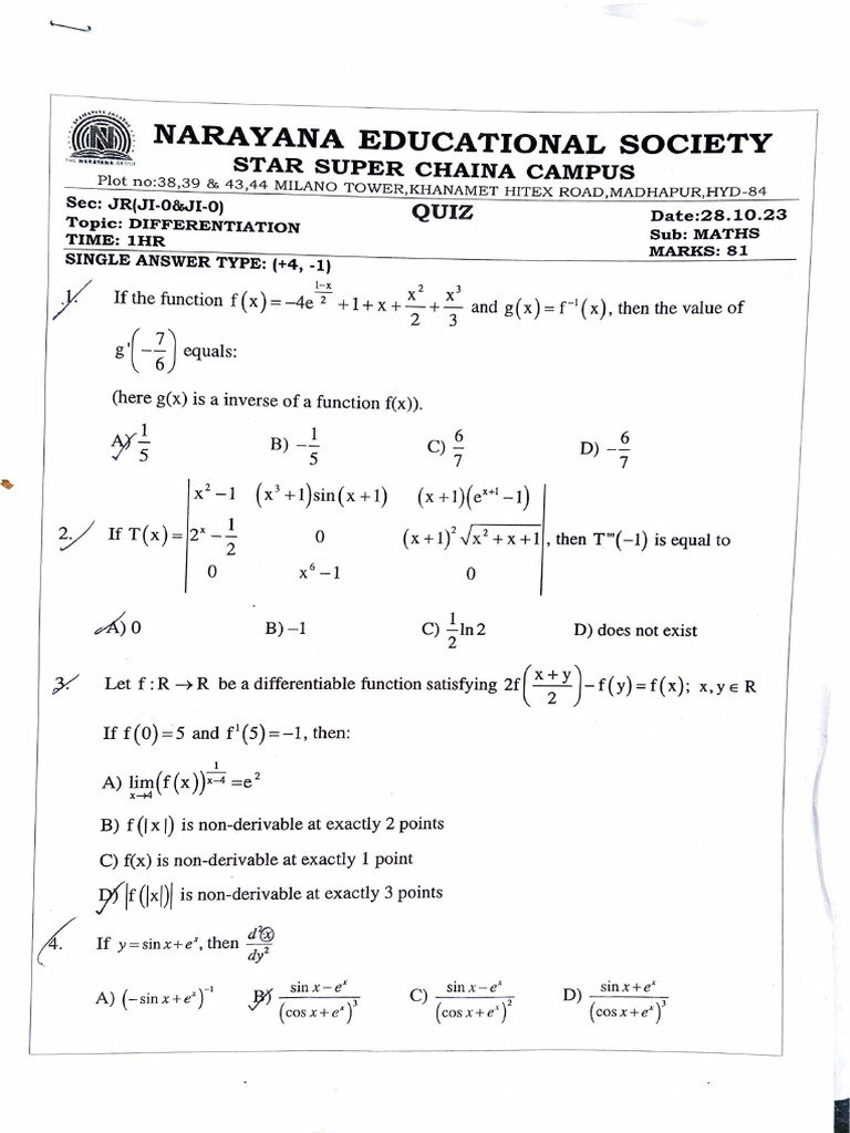 Differentaition | PDF | Complex Analysis | Special Functions