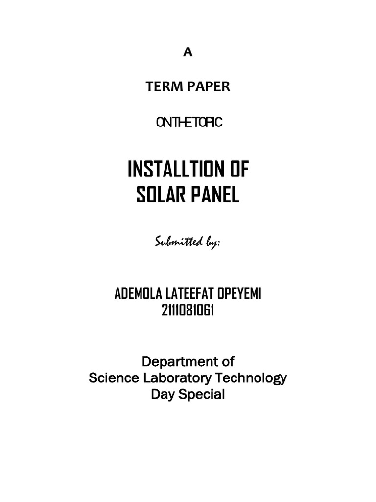 Solar Panel Installation | PDF | Photovoltaic System | Solar Power