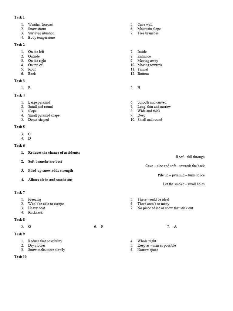 IELTS 4.5 LISTENING wk.10 KEYS | PDF