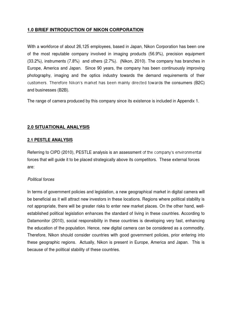Swot Analysis2 | PDF | Digital Single Lens Reflex Camera | Nikon