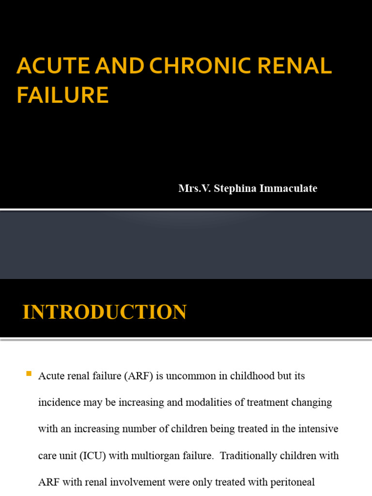 Acute and Chronic Renal Failure | PDF | Kidney | Urinary System