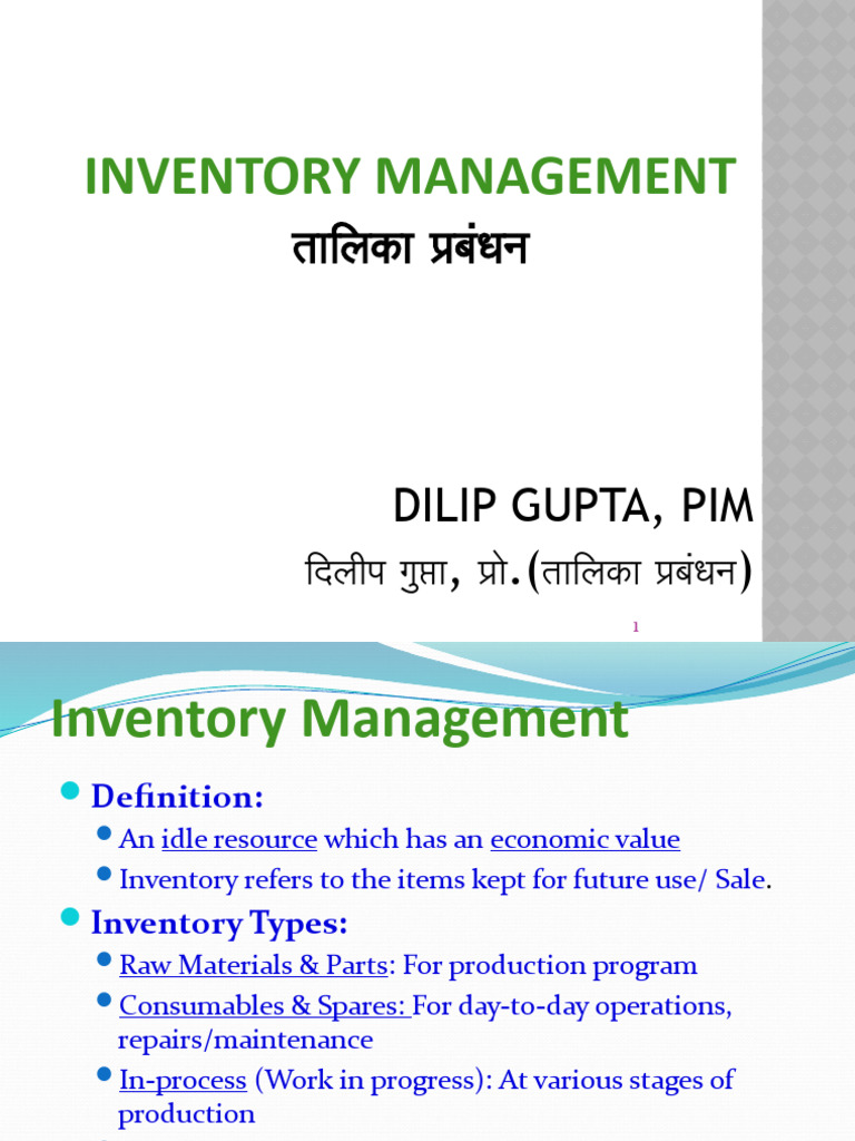 Inventory Control | PDF | Inventory | Lean Manufacturing