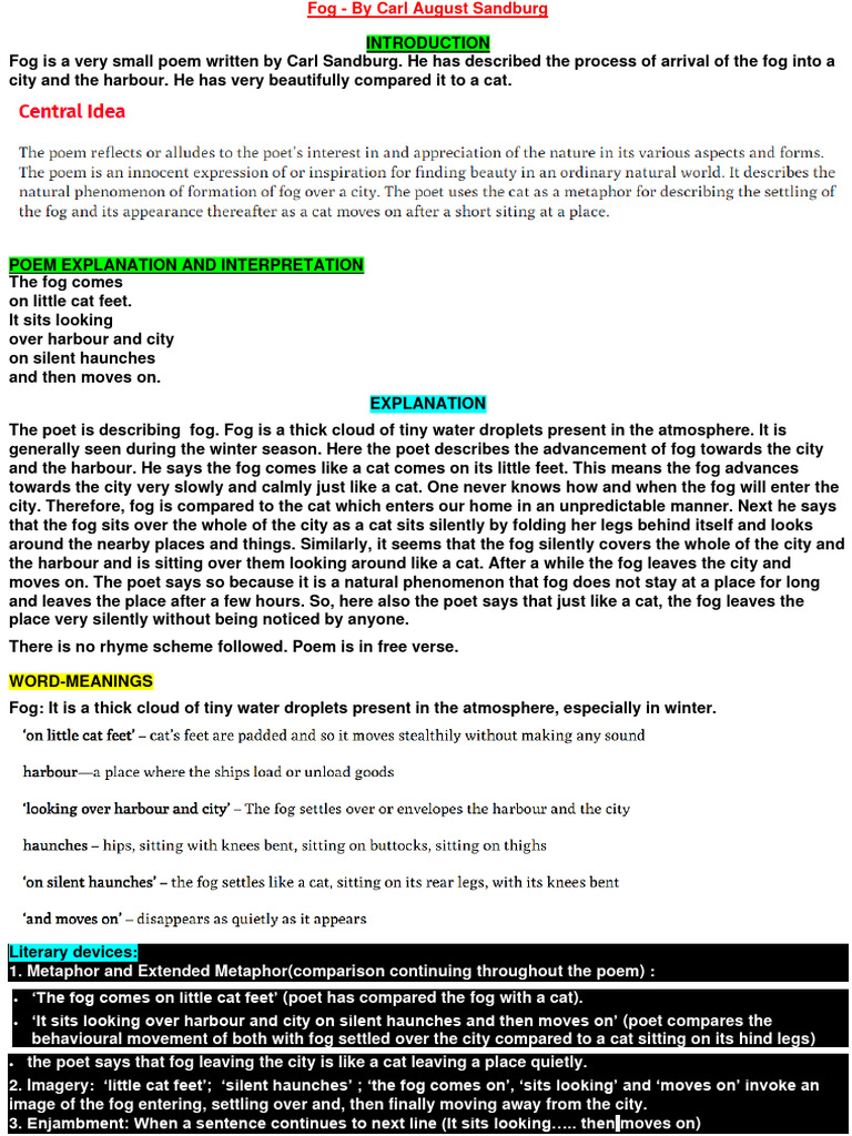 Fog FILE | PDF | Fog | Poetry