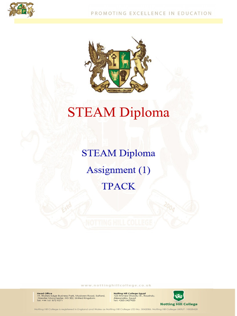0 NHC STEAM Diploma Assignment 1 TPACK - Amira Okasha | PDF | Computing