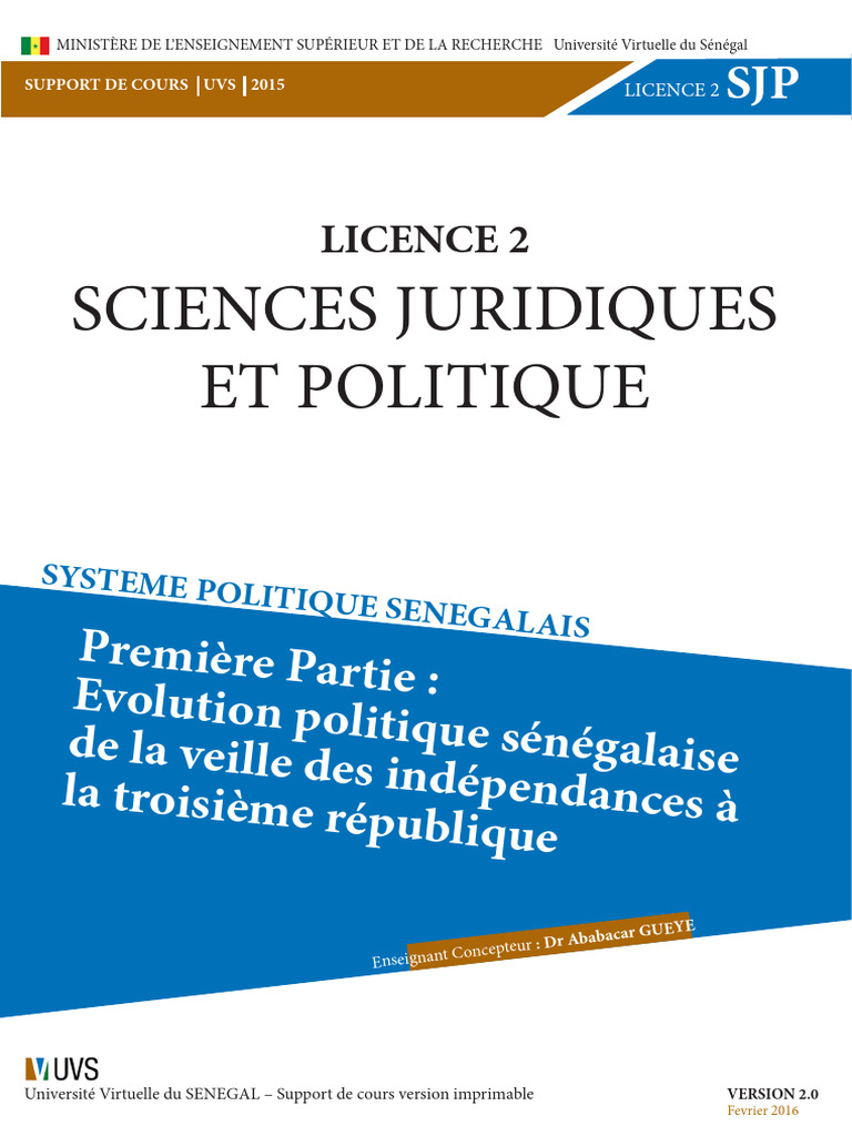 Évolution du système politique sénégalais | PDF | Constitution | Sénégal