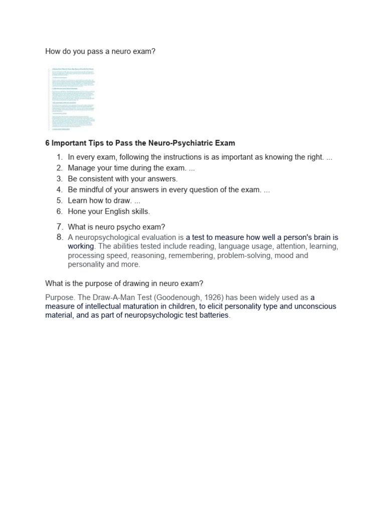 Iq and Neuro Exam Tips | PDF