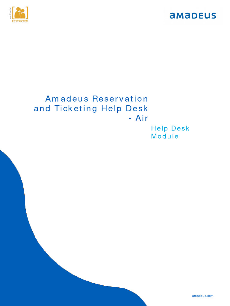 HD07 - Amadeus Reservation and Ticketing Help Desk - Air - Help Desk ...
