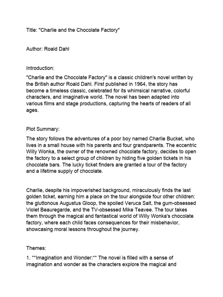 Charlie Chocolate Factory | PDF