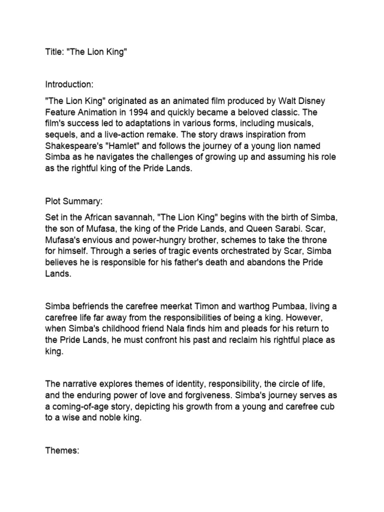 Lion King | PDF