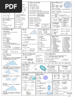 11th Grade Mathematics Reference Sheet | PDF | Area | Trigonometric ...