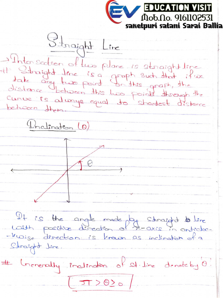 Straight Line Class 11th Math | PDF