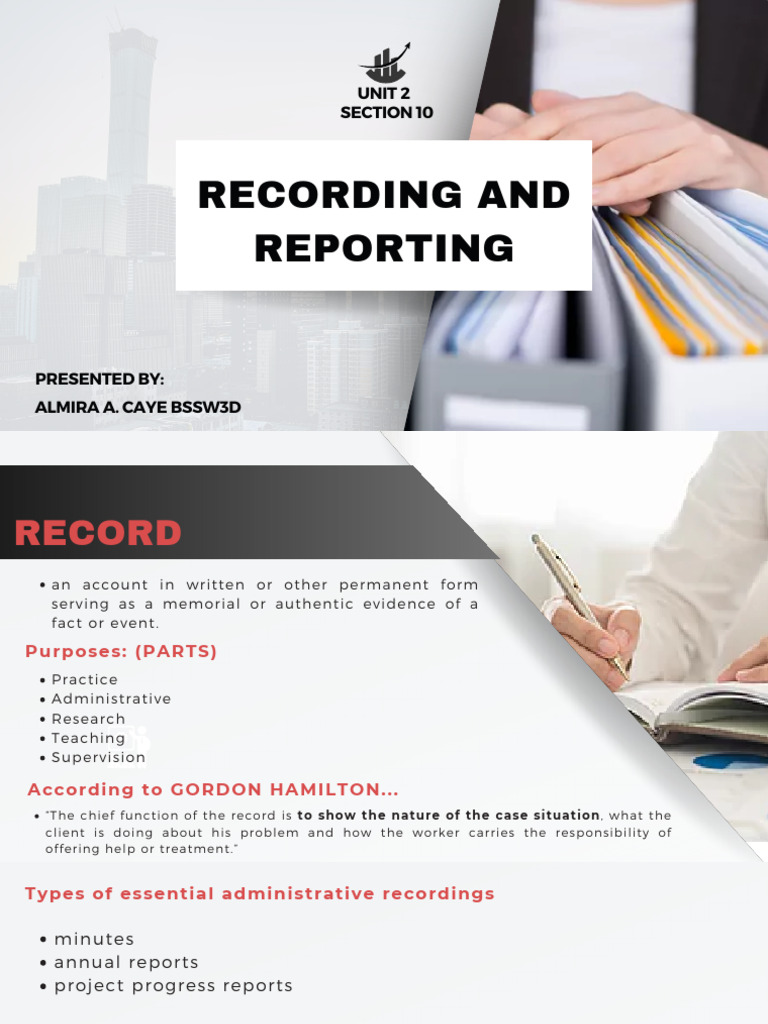 Recording and Reporting in Social Work | PDF | Social Work | Information