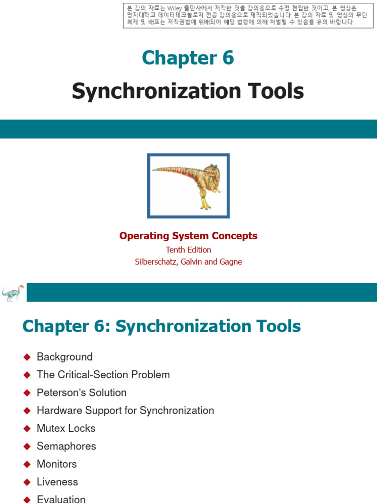 ch06 Synchronization Tools - Blankfill | PDF | Process (Computing) | System Software
