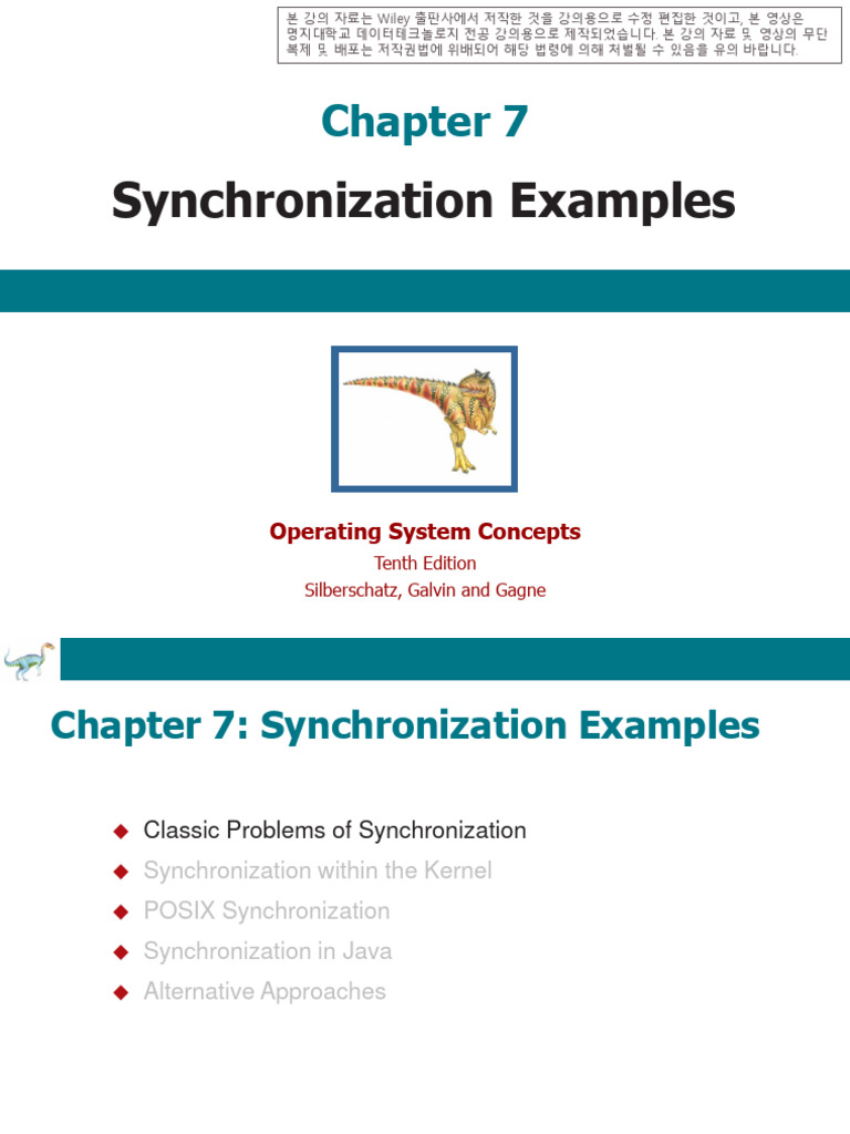 ch07 Synchronization Examples - Blankfill | PDF | Computer Architecture | Computer Science