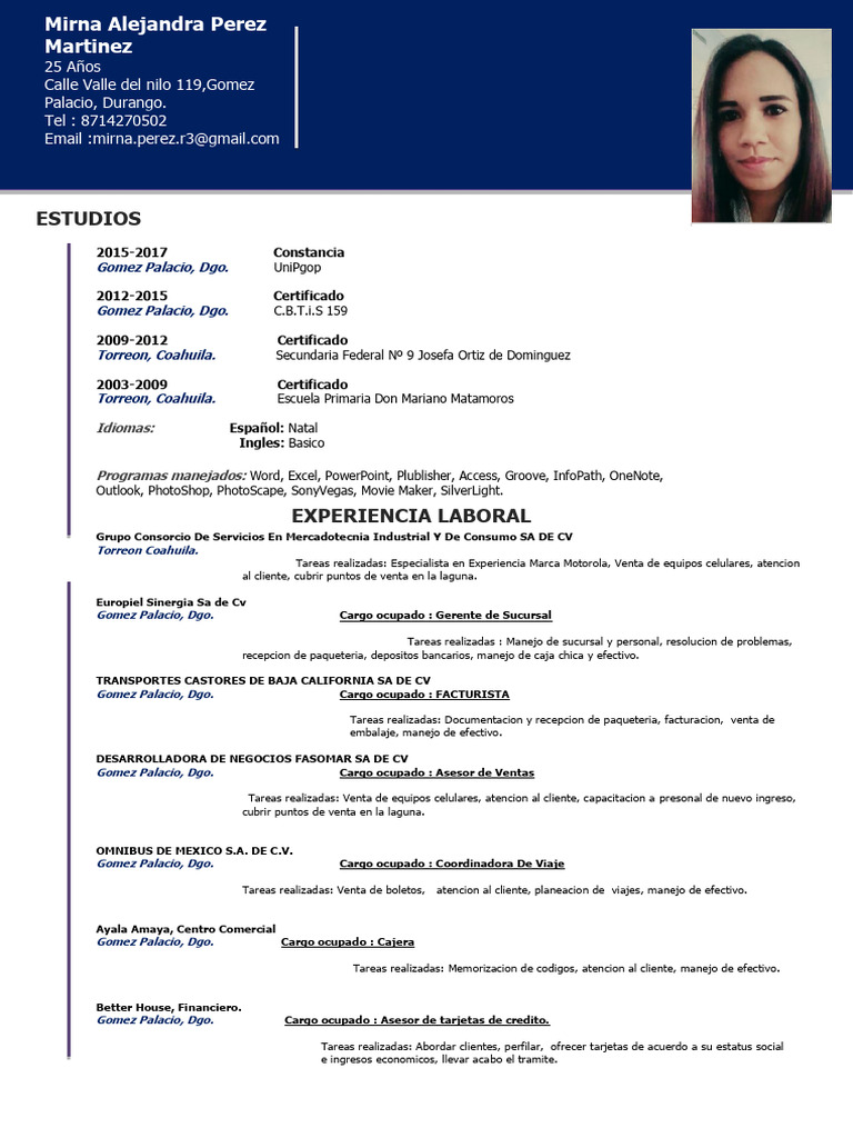 Curriculum Mirna 2022 | PDF | Business