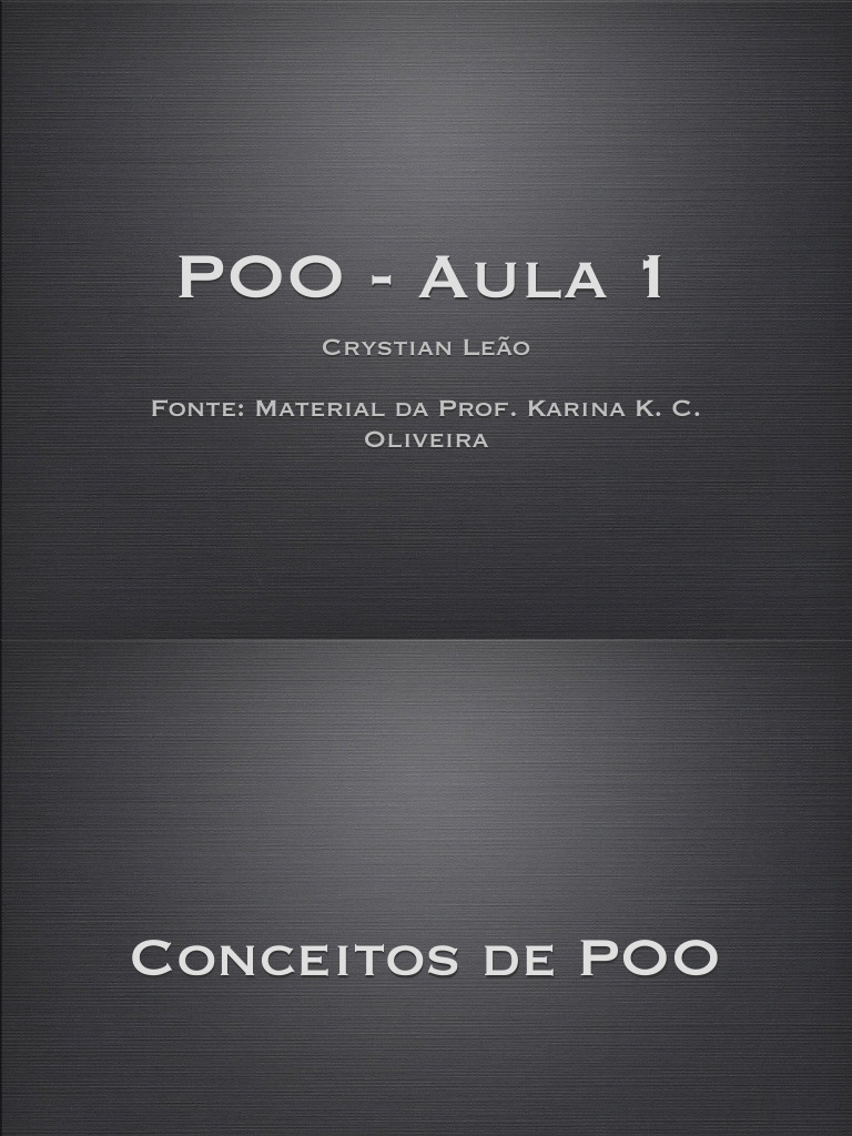 POO - 1 (Conceitos de POO) | PDF | Java (linguagem de programação ...