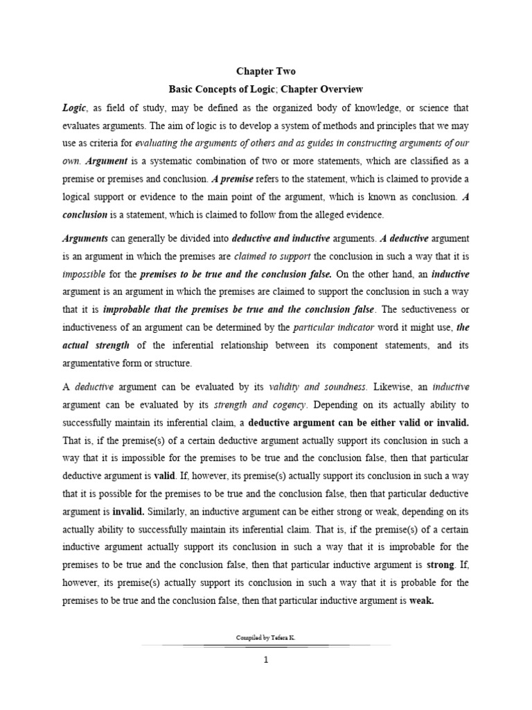 CHAPTER TWO New | PDF | Argument | Deductive Reasoning