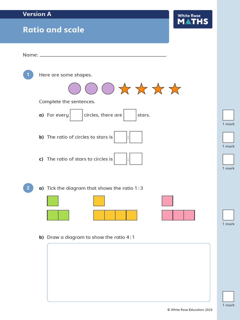 Ratio and Proportion Practice Worksheet | PDF | Ratio | Elementary ...