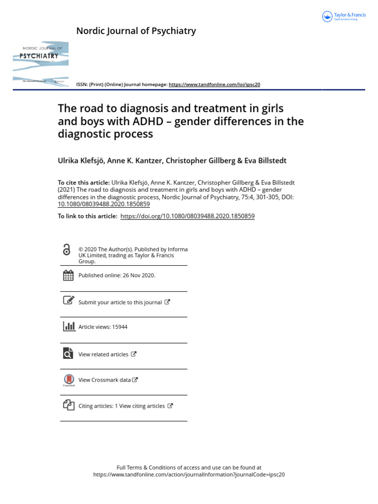 The Road To Diagnosis and Treatment in Girls and Boys With ADHD Gender ...