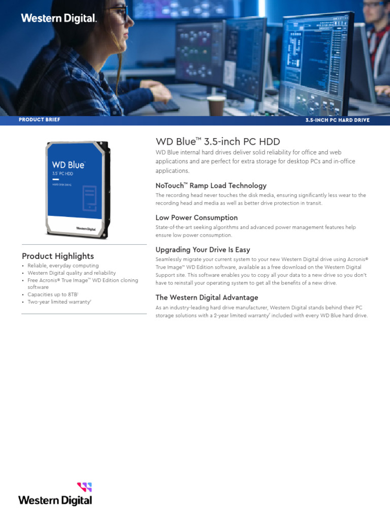 Product Brief Western Digital WD Blue PC HDD | PDF | Hard Disk Drive ...