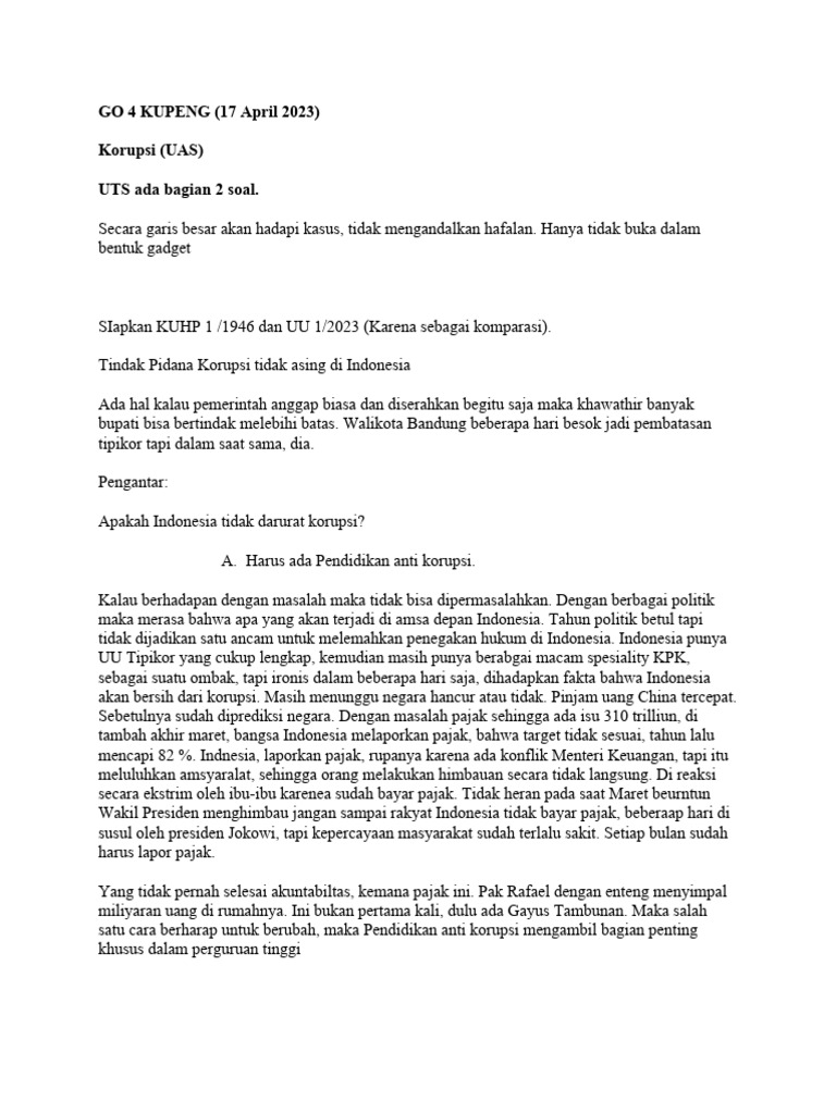 Catatan UAS Kapita Selekat Hukum Pidana | PDF