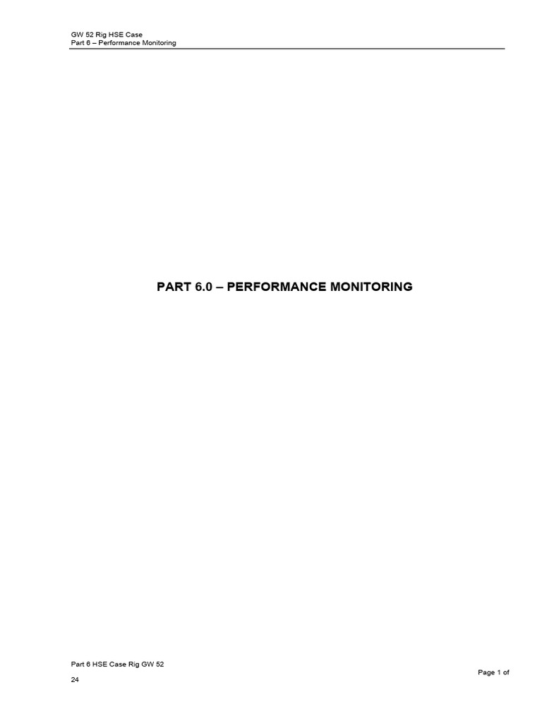 Part 6 Performance Monitoring | PDF | Safety
