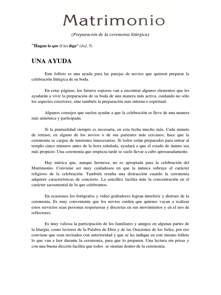 Lecturas Matrimonio | PDF | Jesús | Amor