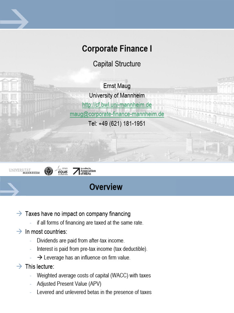 Capital Structure - APV | PDF | Cost Of Capital | Dividend