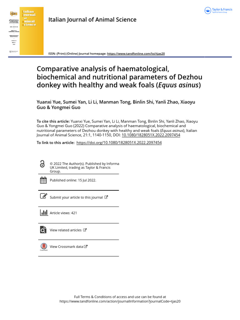 Comparative Analysis of Haematological, Biochemical and Nutritional ...