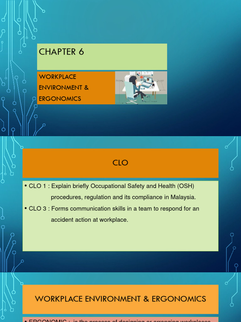 CHAPTER 6 Workplace Environment and Ergonomics | PDF | Human Factors And Ergonomics ...