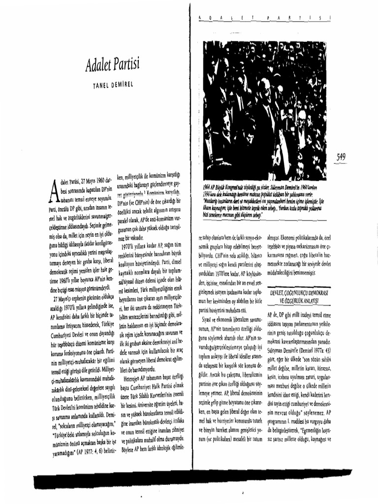 Tanel Demirel - Adalet Partisi | PDF