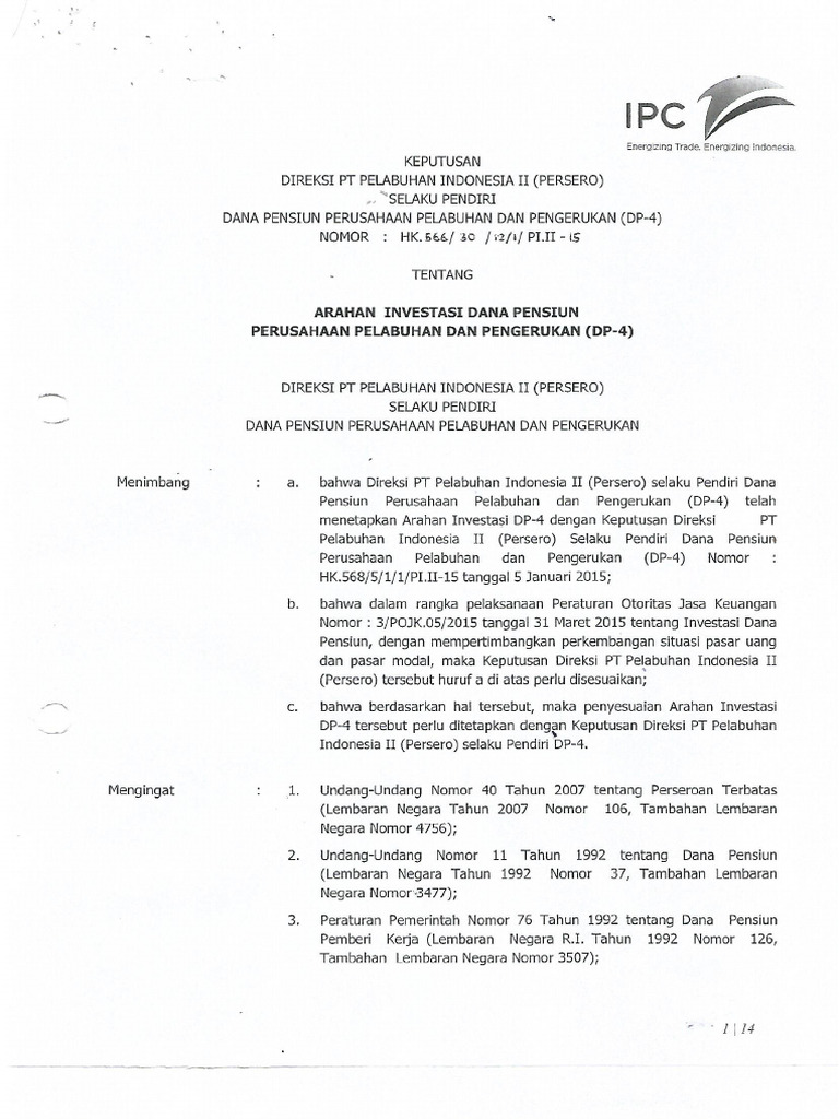 Arahan Investasi DP4 Th.2016 | PDF
