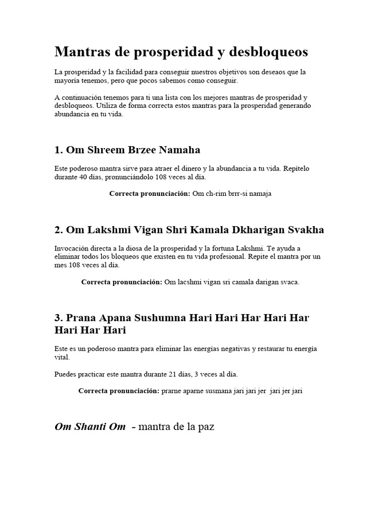 Mantras | PDF | Religiones religiosas | Meditación