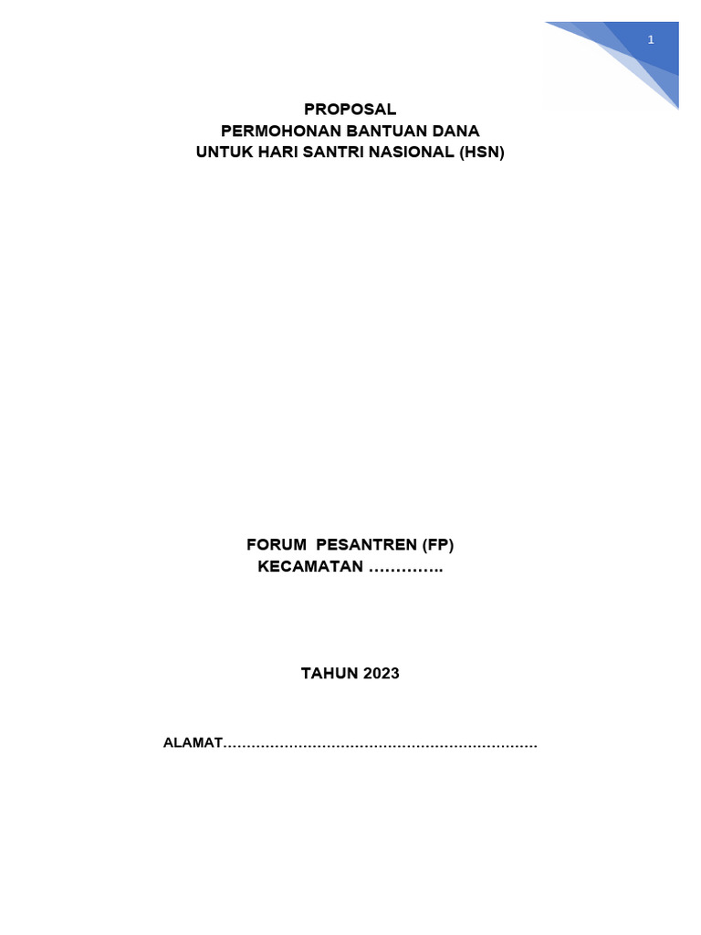 Contoh Proposal HSN 2023 | PDF | Perjalanan | Griya & Taman
