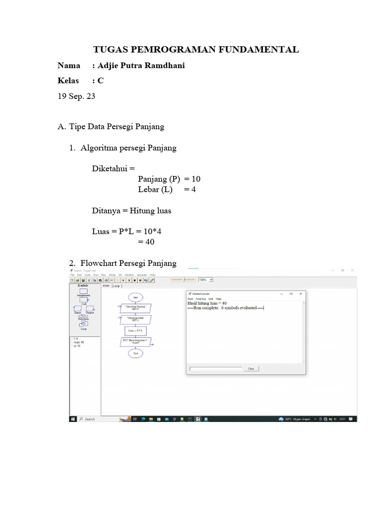 Tugas Pemrograman Fundamental - Adjie Putra Ramdhani | PDF