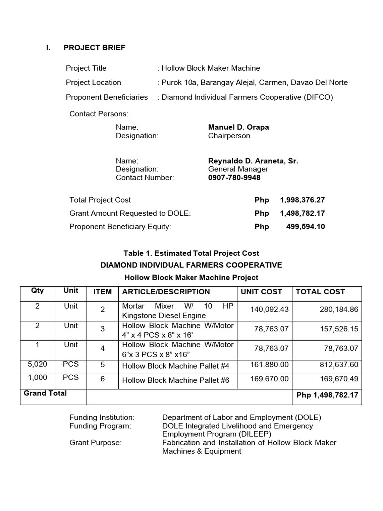 DIFCO Project Proposal Final Draft | PDF | Concrete | Demand