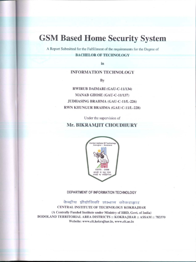 GSM Based Home Security System | PDF | Capacitor | Resistor