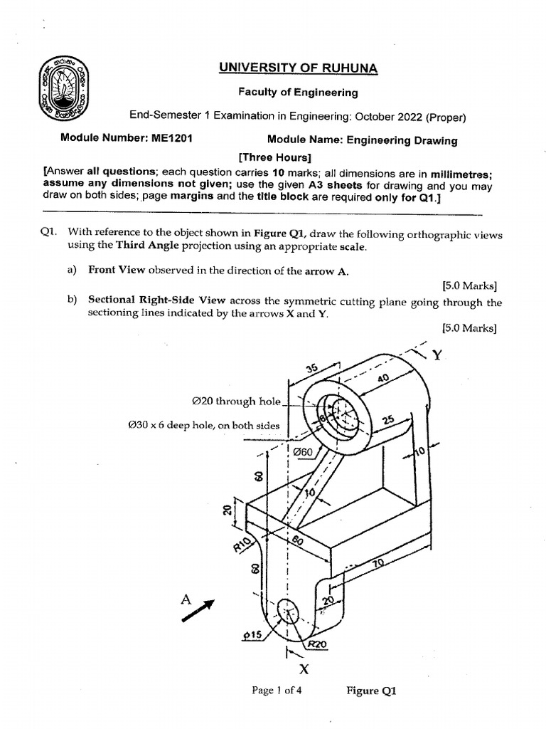 Engineering Drawing - (2022 - October) | PDF