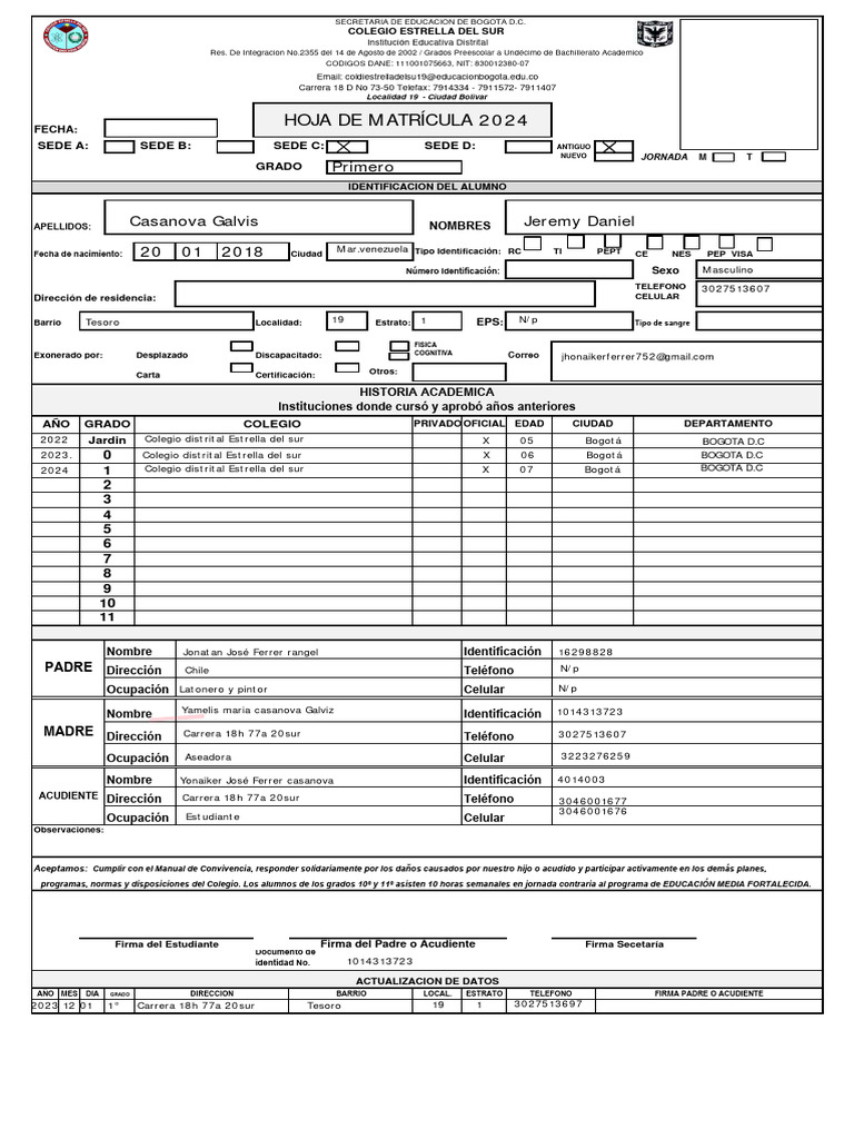 Matricula 2023 Completo-1 | PDF | Bogotá