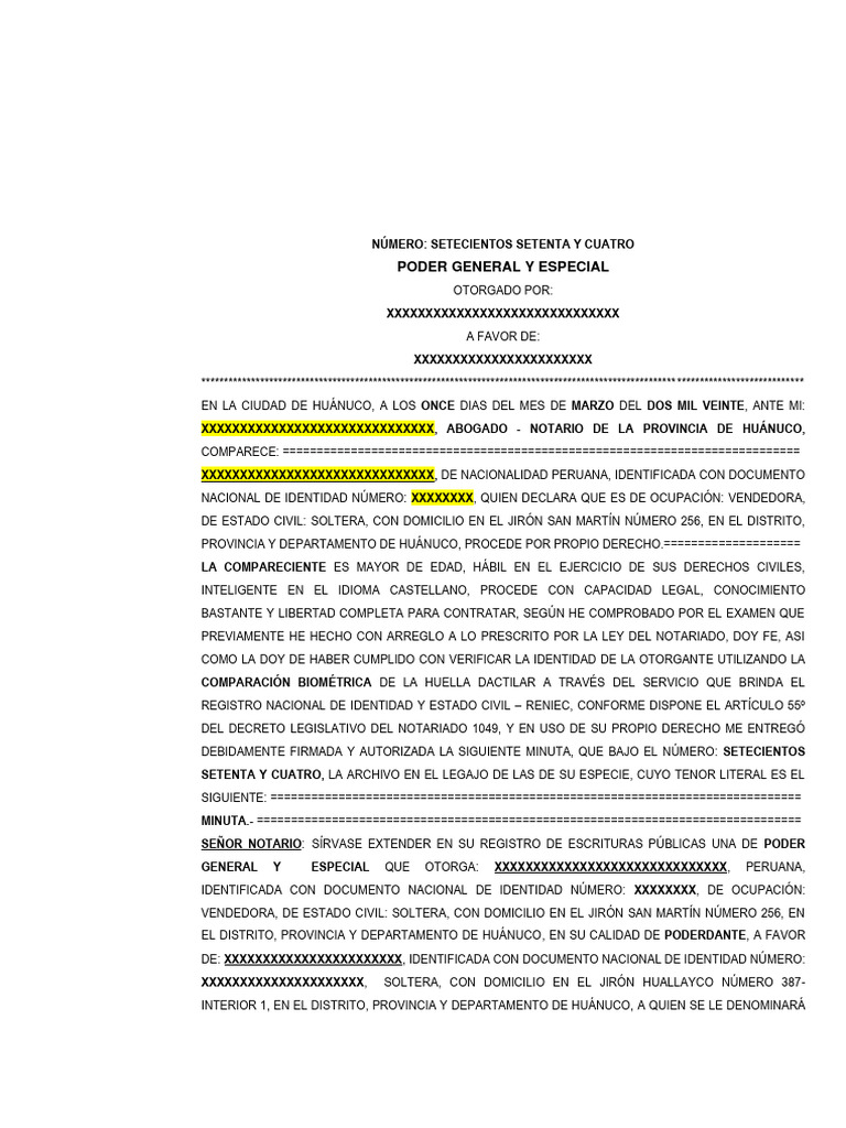 MODELO ESCRITURA PÚBLICA DE PODER AUTORIZACIÓN DE VIEJA AL EXTERIOR E ...