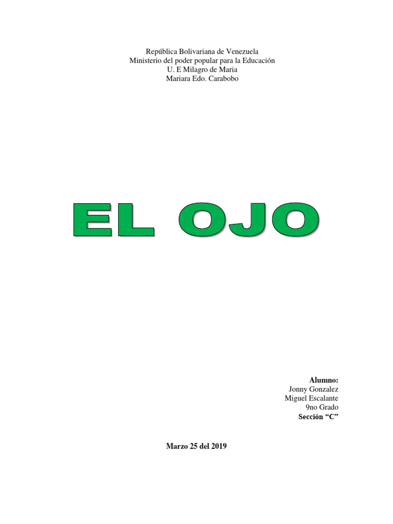 El Ojo | PDF | Ojo humano | Ojo