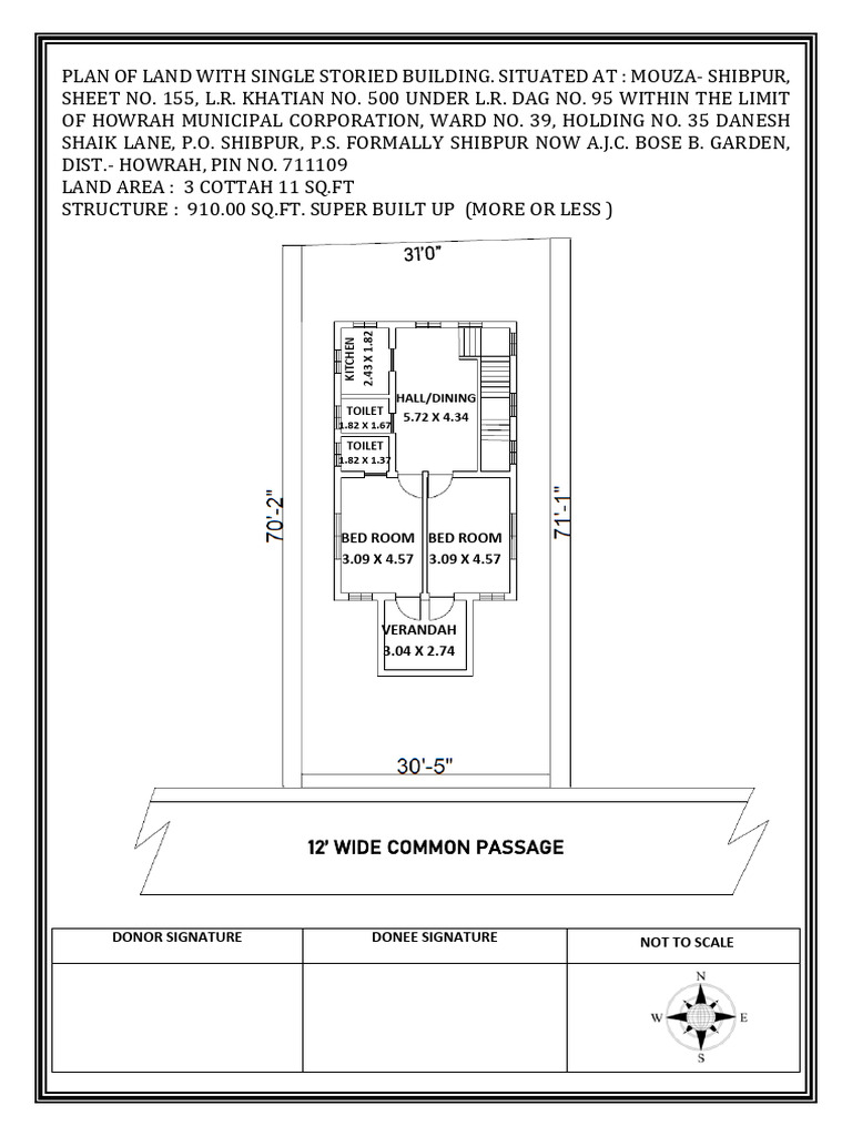 Land Plan with Building Details in Howrah | PDF