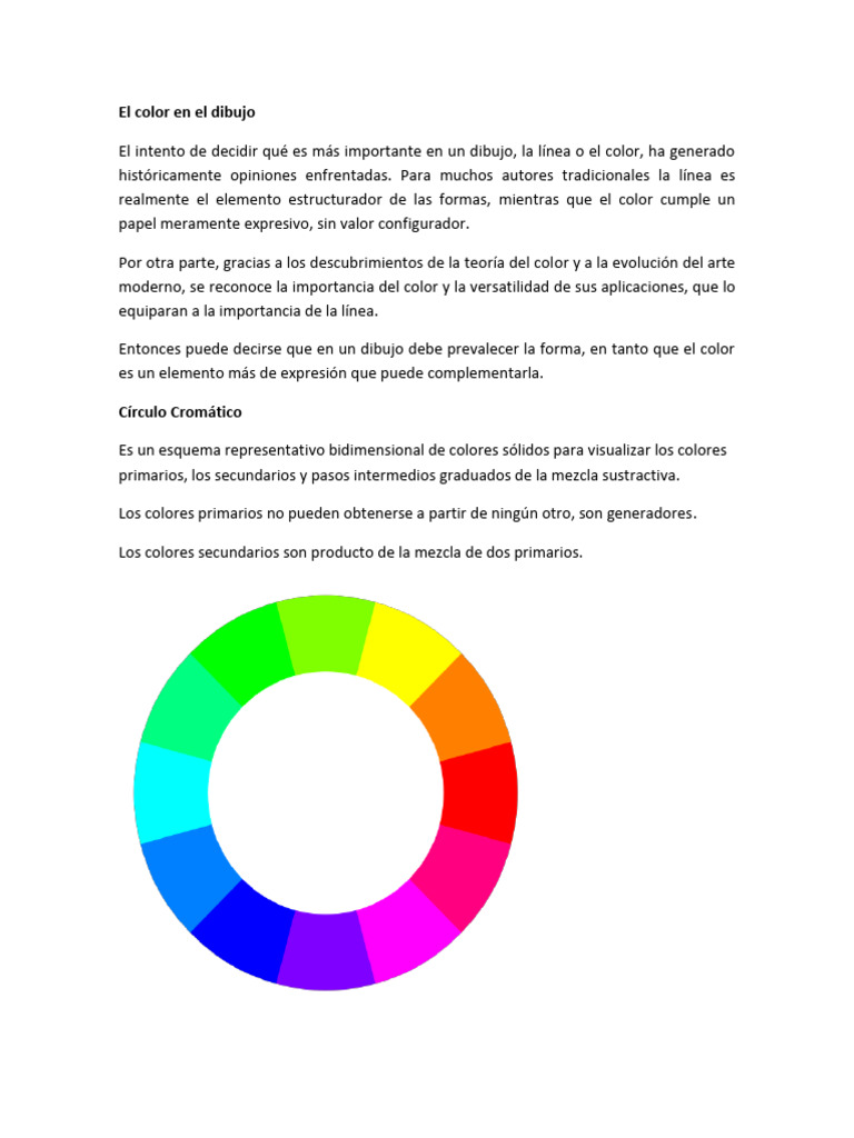 Teoría del Color en el Dibujo | PDF | Color | Azul