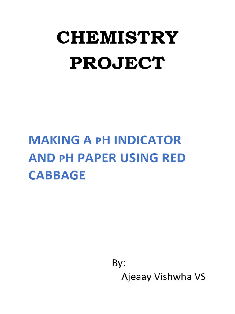 CHEMISTRY Project On PH Paper | PDF | Ph | Applied And ...
