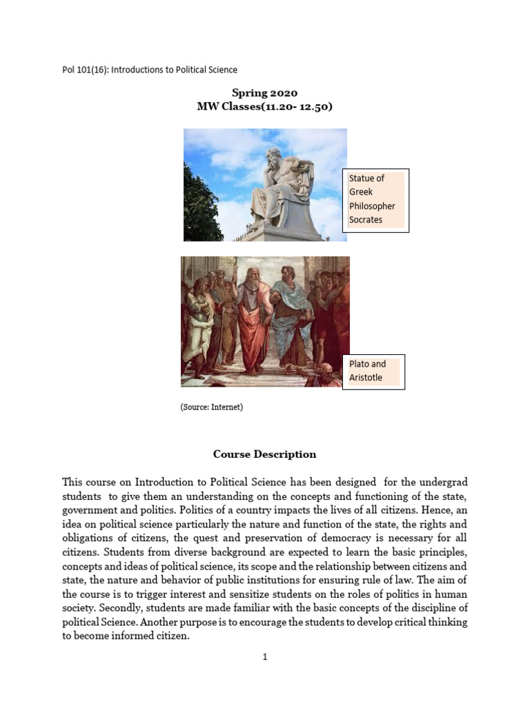 Pol 101: Intro to Political Science Syllabus | PDF | Democracy ...