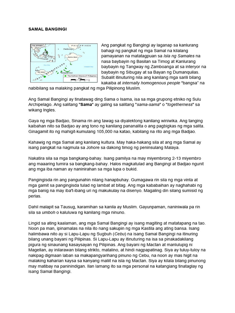 Samal Bangingi-2 | PDF